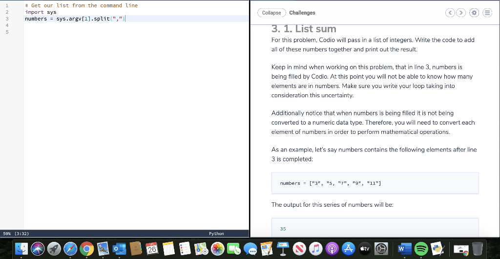 Solved # Get our list from the command line import sys | Chegg.com