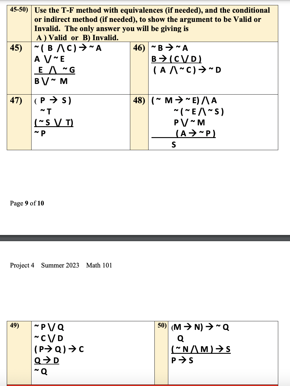 Solved Project 4 Summer 2023 Math 101 | Chegg.com