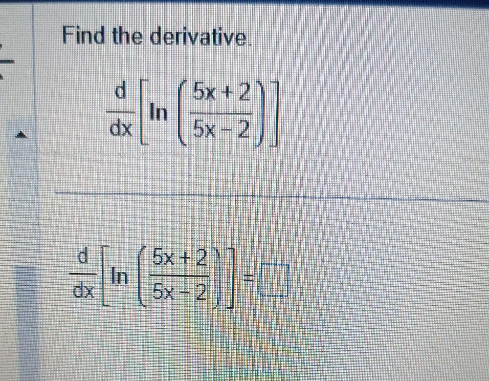 Solved Find the following derivative. dxd(ln∣sinx∣) | Chegg.com