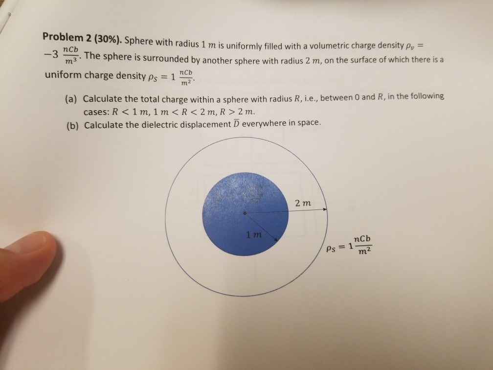 Solved Problem 2 (30%). Sphere with radius 1 m is uniformly | Chegg.com