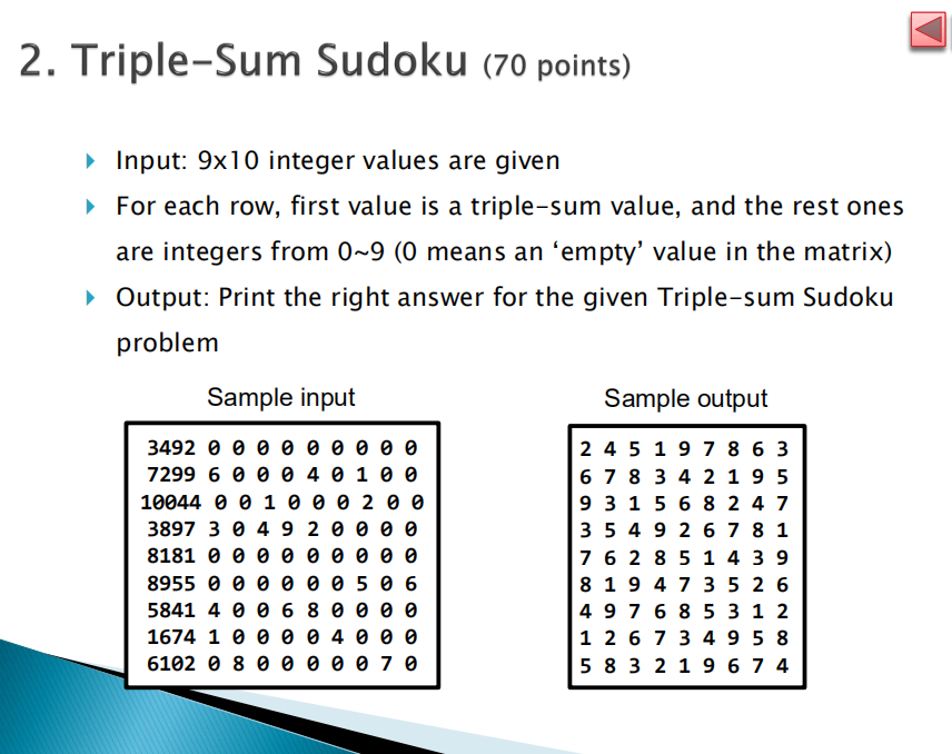 Solved 2. Triple-Sum Sudoku (70 points) Write a Triple-Sum | Chegg.com