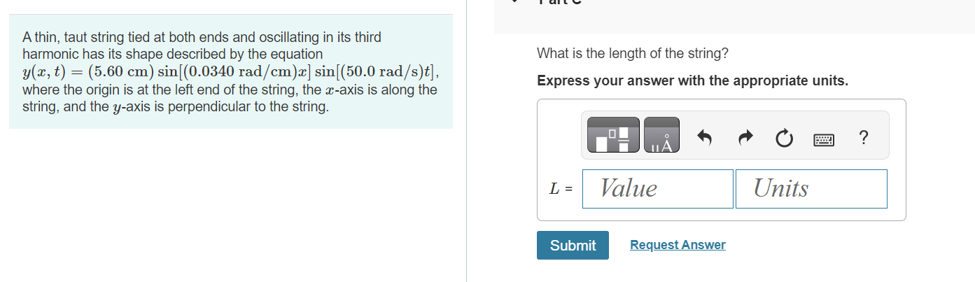 Solved A thin, taut string tied at both ends and oscillating | Chegg.com