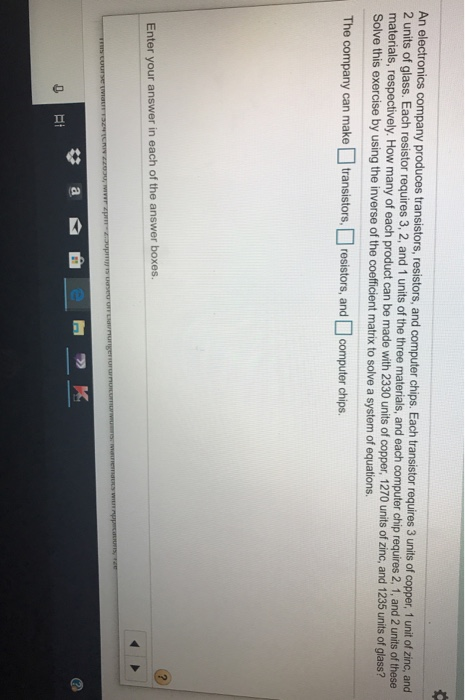 Solved onics company produces transistors, resistors, and | Chegg.com