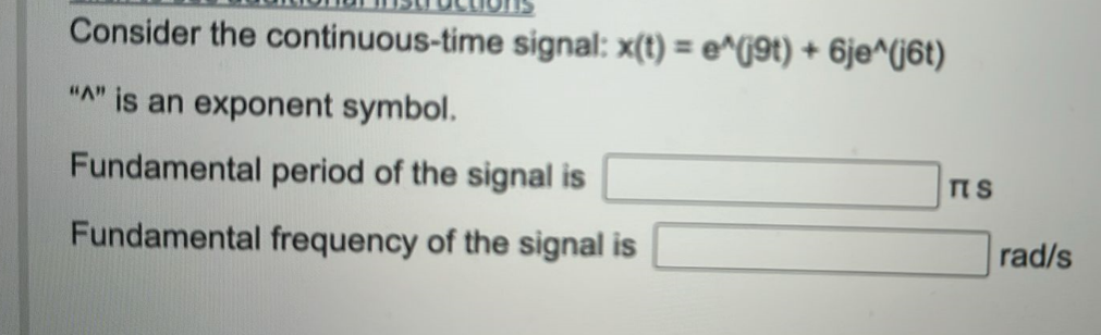 Solved Consider the continuous-time signal: | Chegg.com
