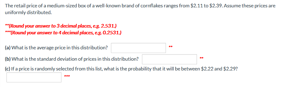 Solved Values are uniformly distributed between 183 and 266. | Chegg.com