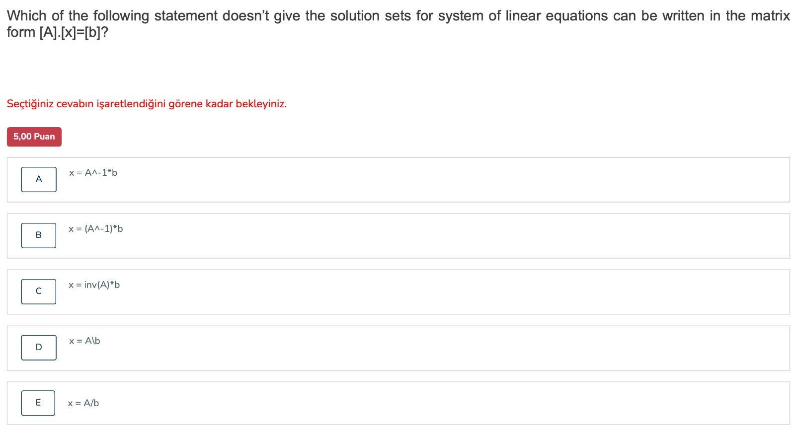 Solved Which of the following statement doesn't give the | Chegg.com
