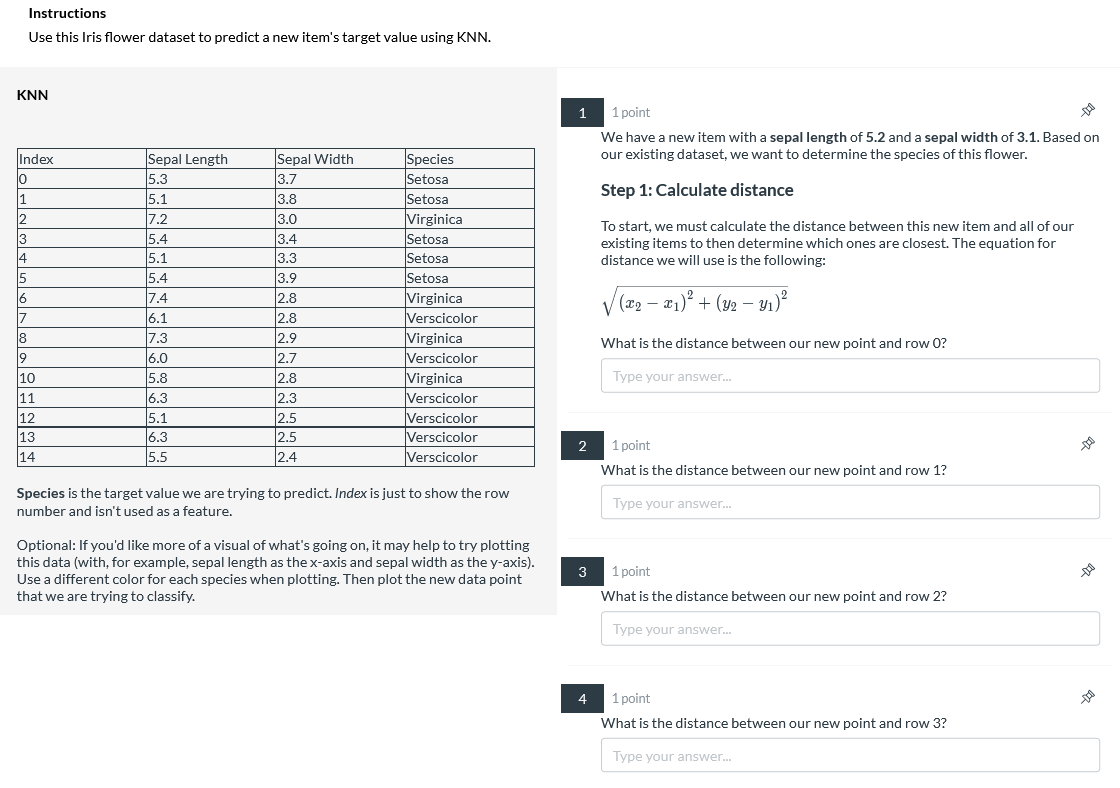 Solved Instructions Use this Iris flower dataset to predict | Chegg.com
