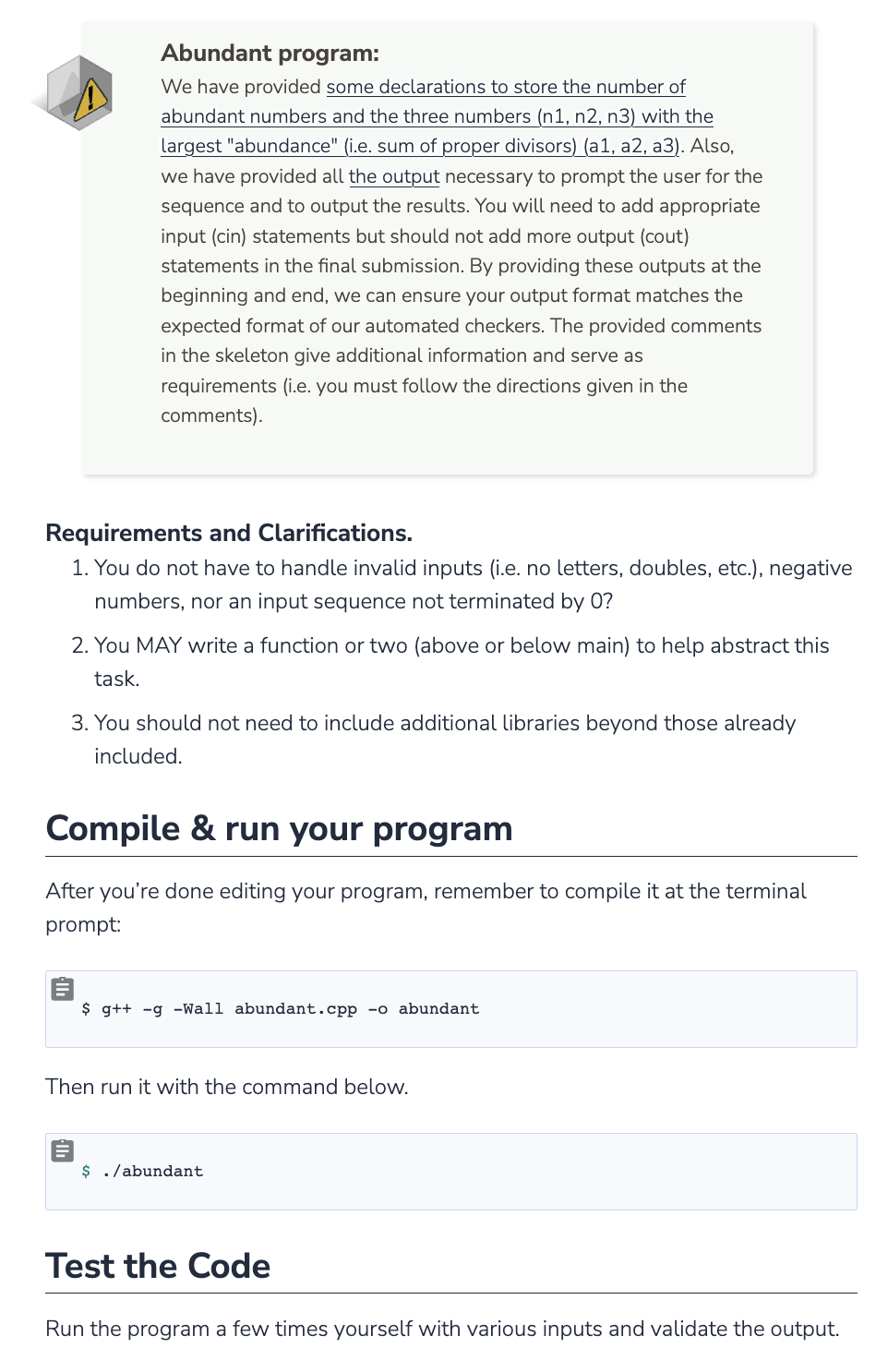 Solved * Description: * Displays the top 3 most "abundant" | Chegg.com