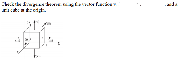 Solved Check the divergence theorem using the vector | Chegg.com