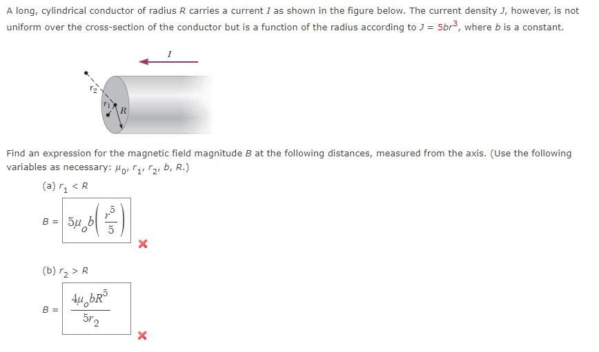 Solved A long, cylindrical conductor of radius R carries a | Chegg.com