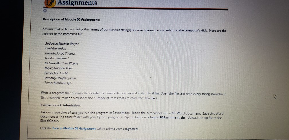 Solved Assignments Description of Module 06 Assignment: | Chegg.com