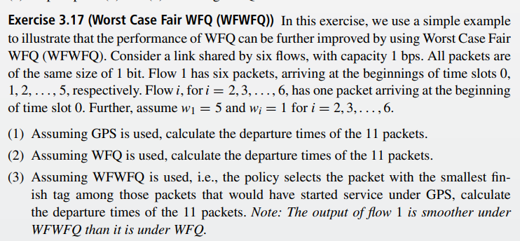Solved Exercise 3.17 (Worst Case Fair WFQ (WFWFQ)) In this | Chegg.com