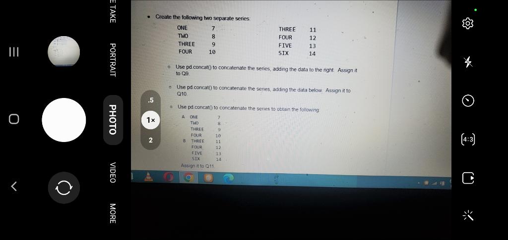 Create the following two separate series: - Use pd | Chegg.com