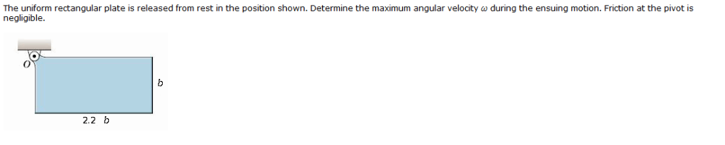 Solved The uniform rectangular plate is released from rest | Chegg.com