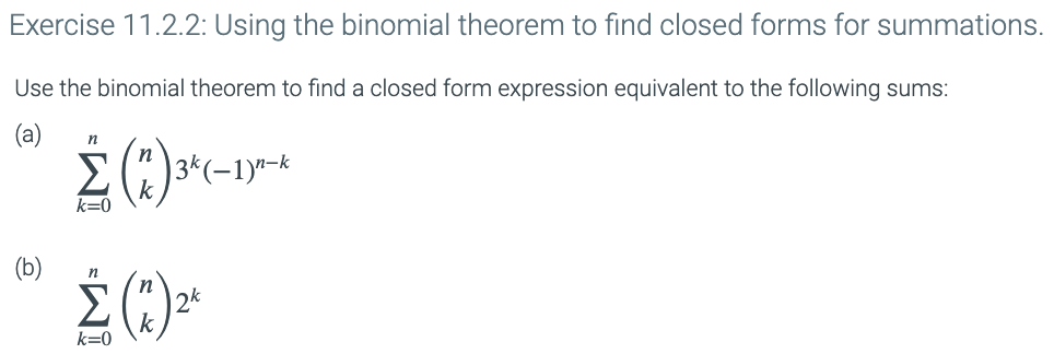 Solved Binomial coefficients and combinatorial identities. | Chegg.com