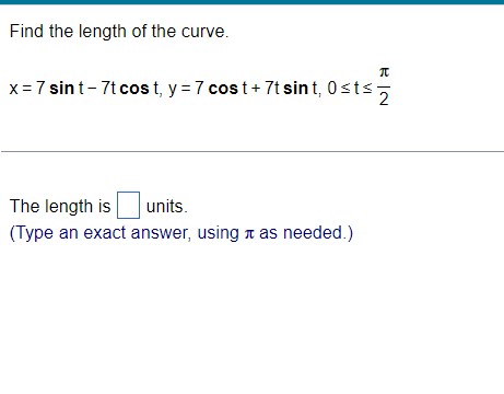 Solved Find the length of the curve. | Chegg.com