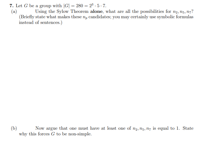 Solved Let G be ﻿a group with order | Chegg.com