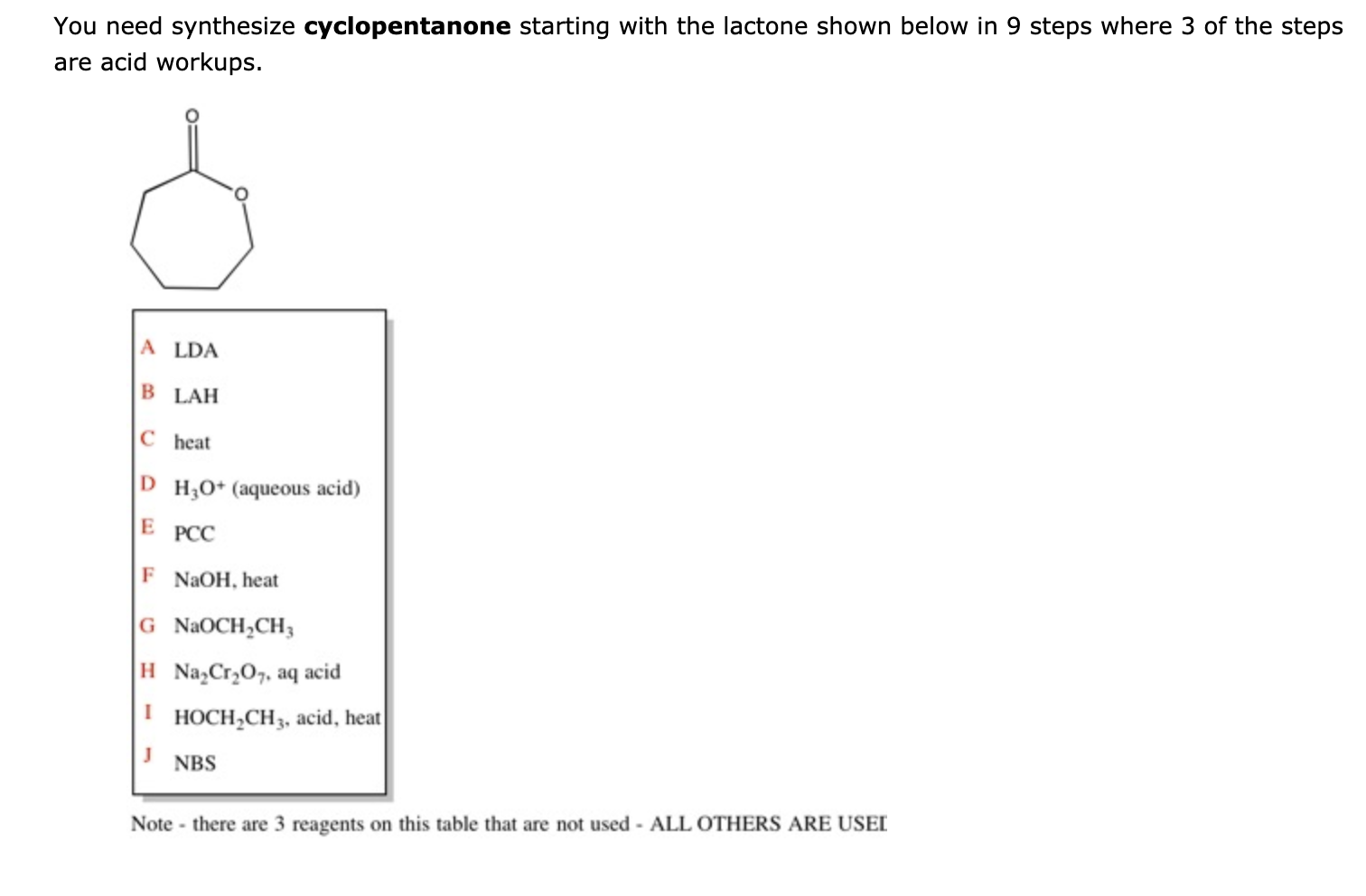 Solved You need synthesize cyclopentanone starting with the | Chegg.com