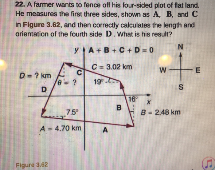Solved: A Farmer Wants To Fence Off His Four-sided Plot Of... | Chegg.com