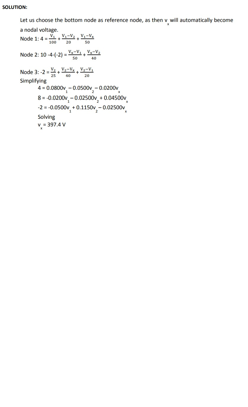 Solved 3.15 Use nodal analysis to find V, in the circuit in | Chegg.com