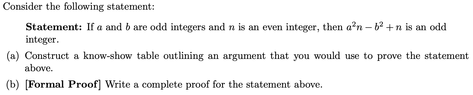 Solved Consider the following statement: a Statement: If a | Chegg.com