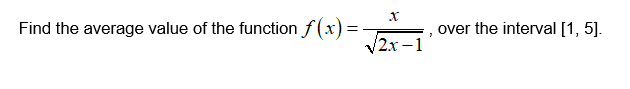 Solved Find the average value of the function, over the | Chegg.com