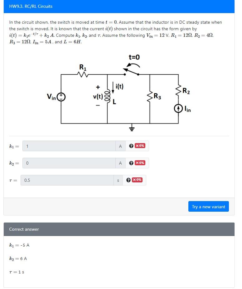 Solved HW9.3. RC/RL Circuits In the circuit shown, the | Chegg.com