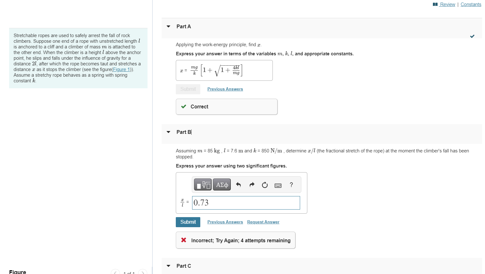 Solved Stretchable ropes are used to safely arrest the fall | Chegg.com