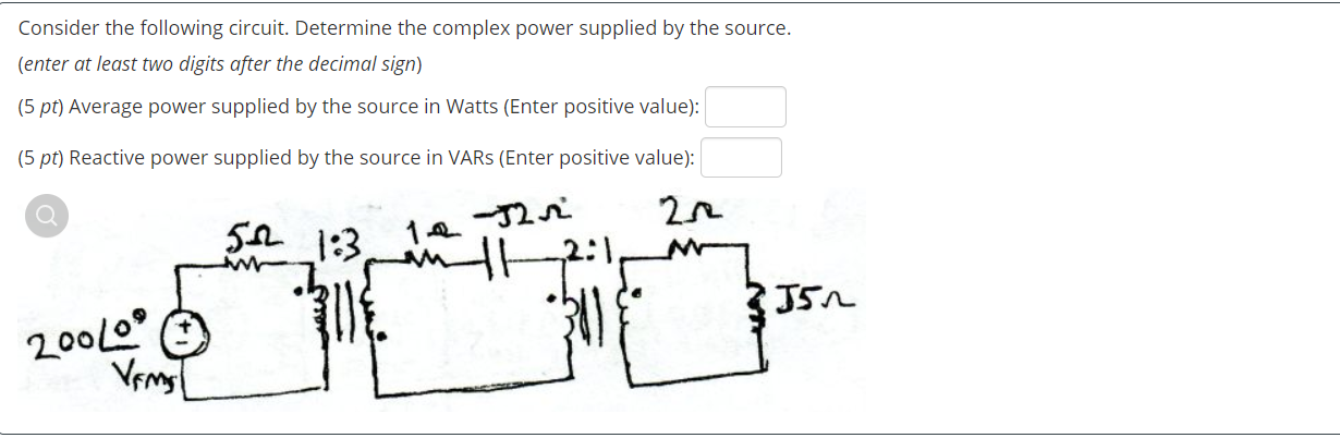 Solved Consider the following circuit. Determine the complex | Chegg.com