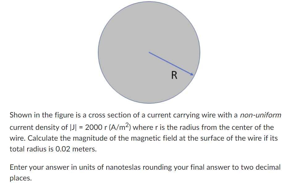 Solved Shown in the figure is a cross section of a current | Chegg.com