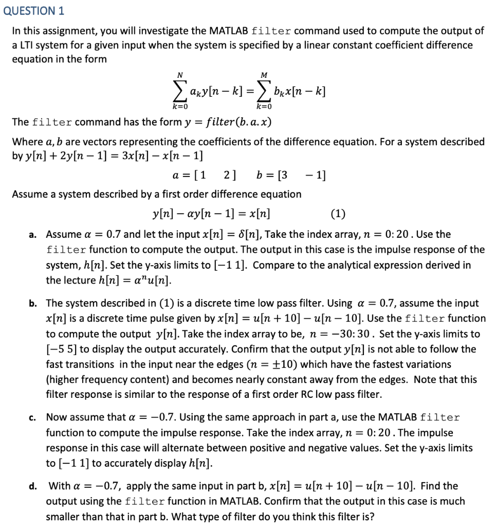 Solved QUESTION 1 In this assignment, you will investigate | Chegg.com