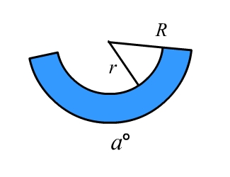 Solved Find the area of the figure shown here when a = 150o, | Chegg.com