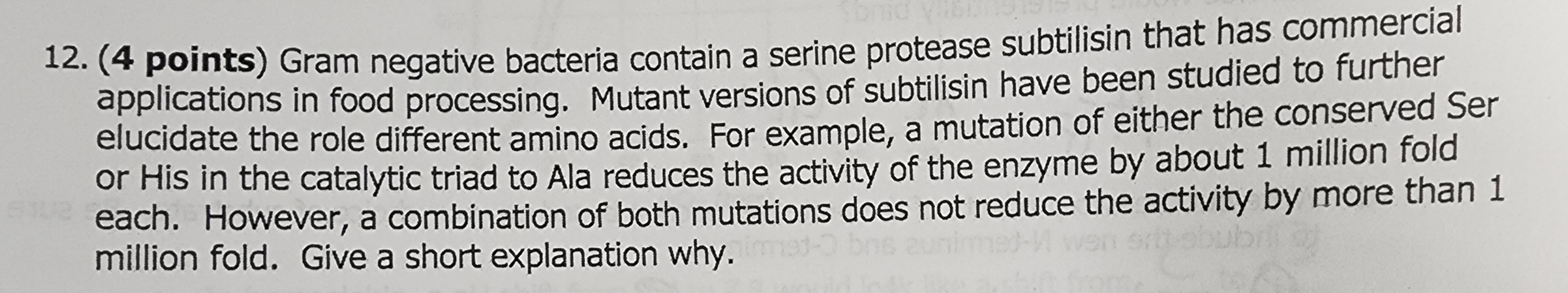 Solved 12. (4 points) Gram negative bacteria contain a | Chegg.com