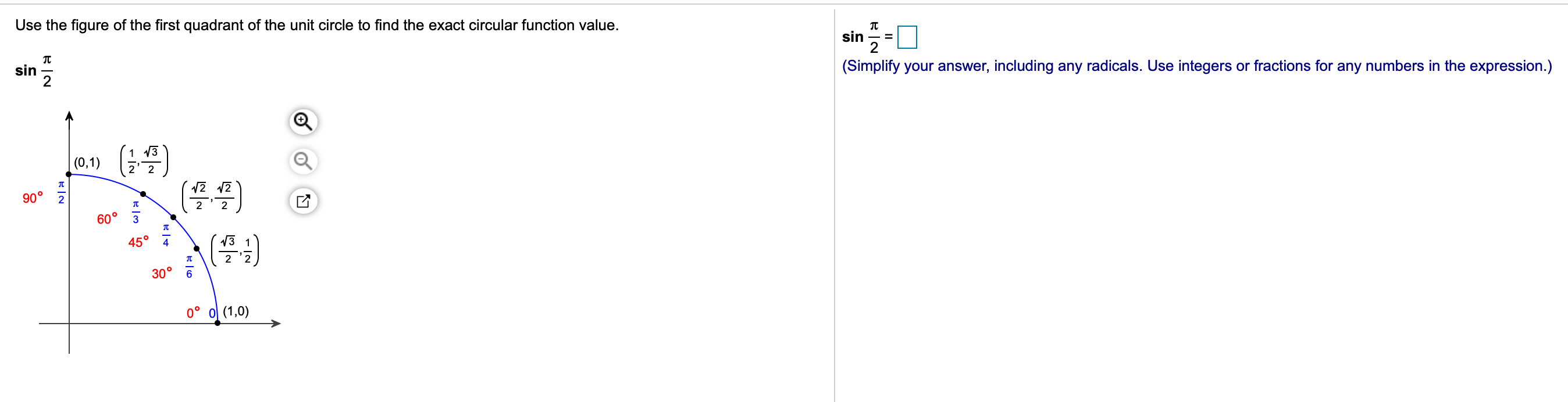 Solved Use the figure of the first quadrant of the unit | Chegg.com