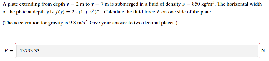 Solved A plate extending from depth y = 2 m to y = 7 m is | Chegg.com