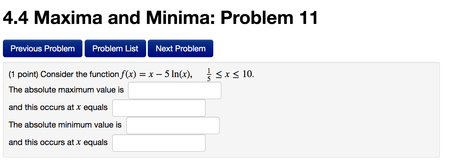 Solved 4.4 Maxima and Minima: Problem 11 Previous Problem | Chegg.com