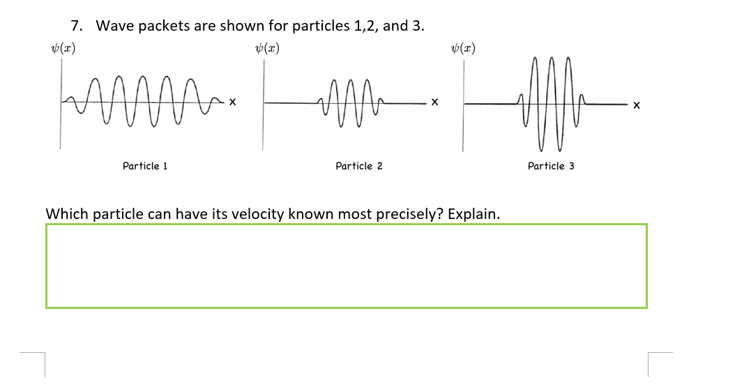 Solved 7. Wave packets are shown for particles 1,2, and 3. | Chegg.com