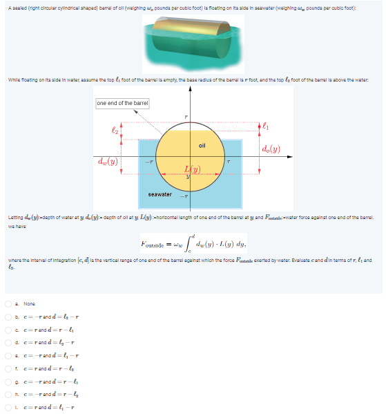 Solved A scaled (right circular cylindrical shaped barrel of | Chegg.com