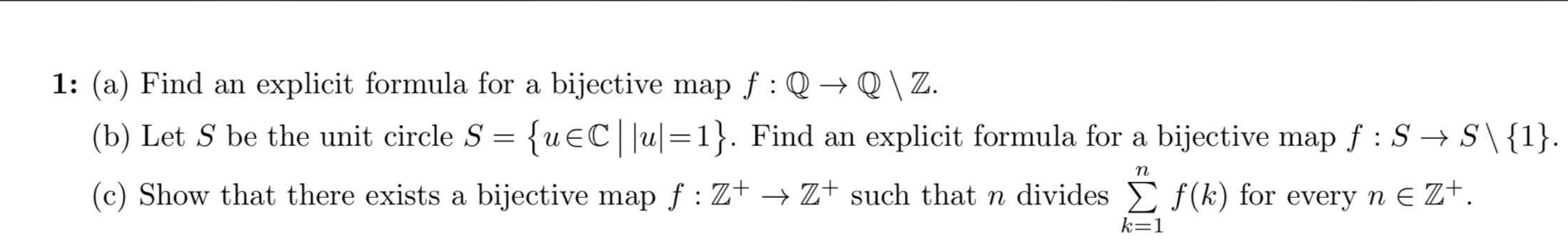 Solved 1: (a) Find an explicit formula for a bijective map | Chegg.com