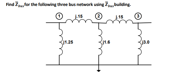 Solved Find Z busfor the following three bus network using Z | Chegg.com