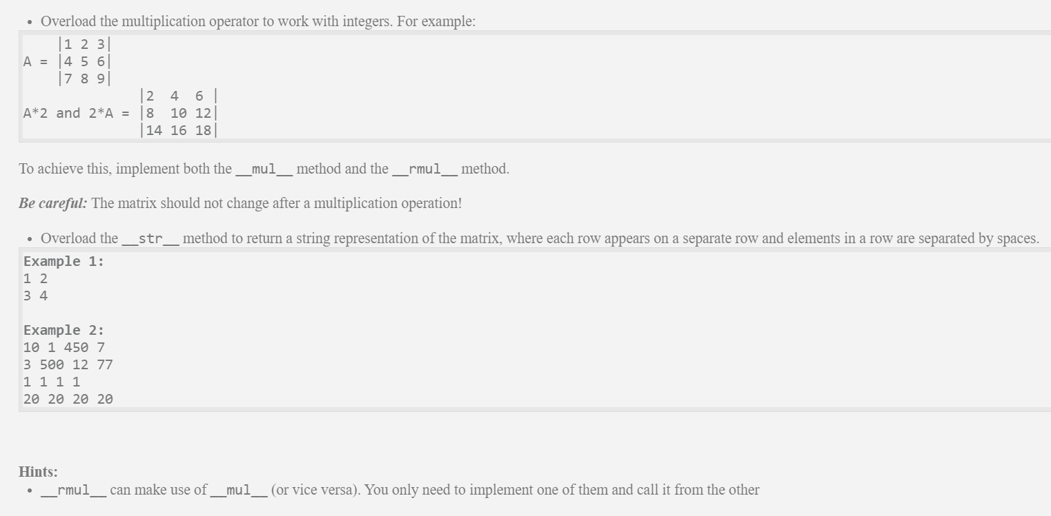 Solved A Matrix Class Implement A Class Named Matrix That 