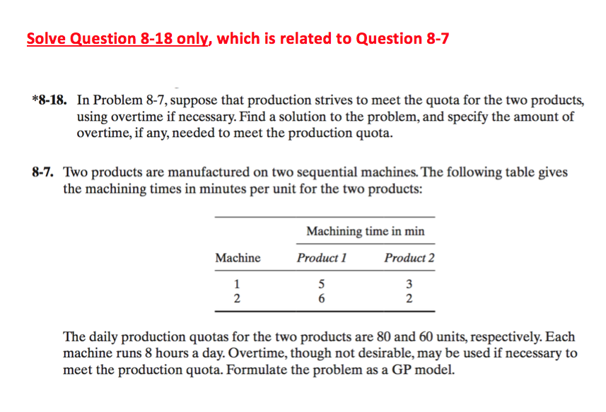 Solved Solve Question 8-18 only, which is related to | Chegg.com