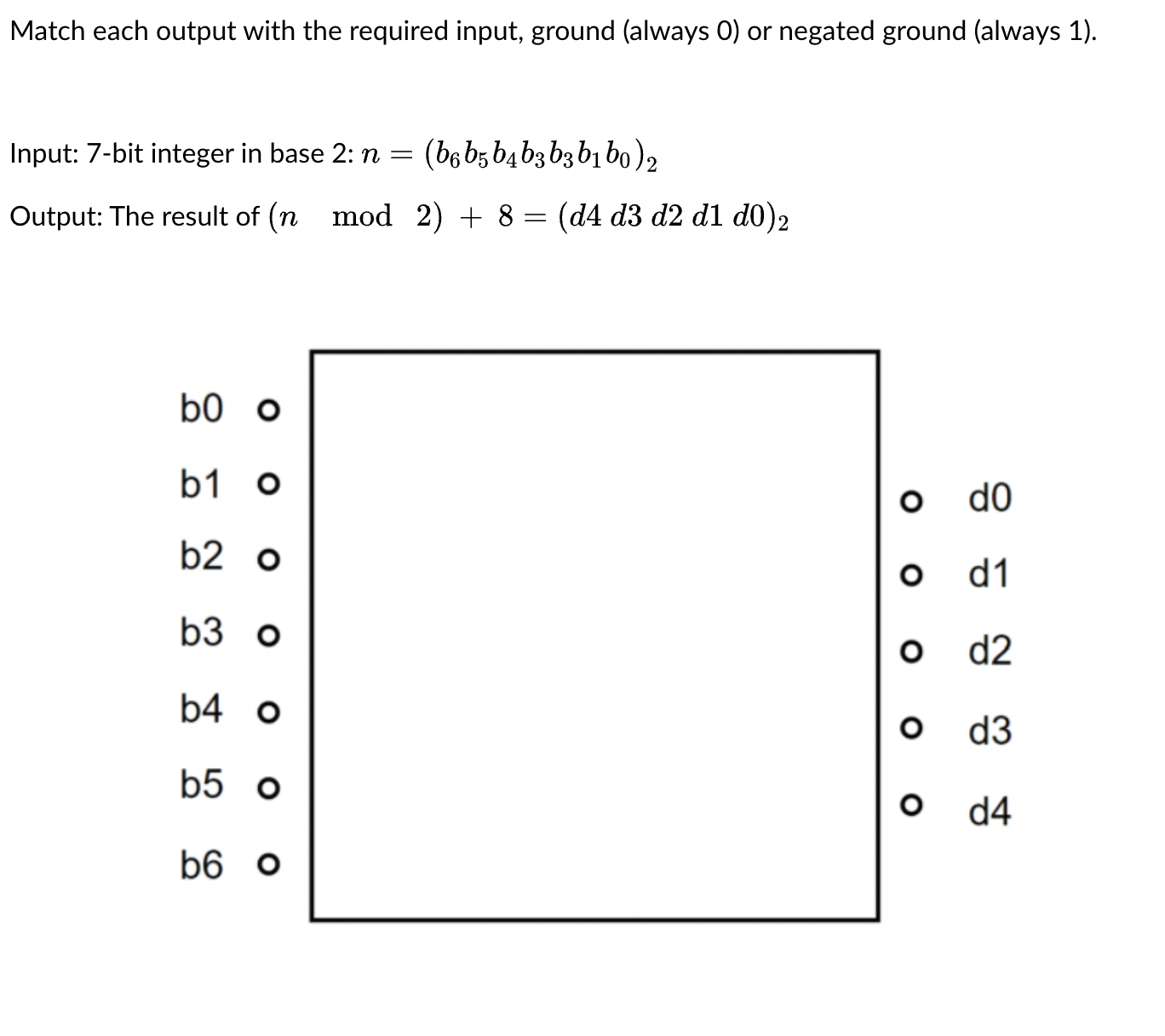 Solved Match each output with the required input, ground | Chegg.com