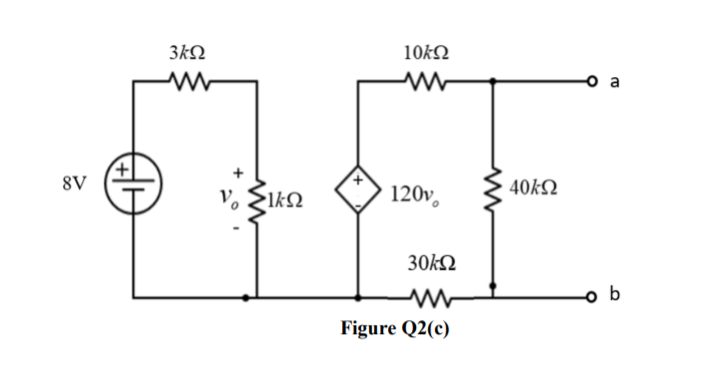 Solved (c) (i) Analyze the circuit as shown in Figure Q2 (c) | Chegg.com