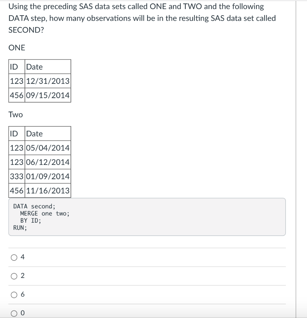 Solved When you run the code below, SAS won't create a PDV | Chegg.com