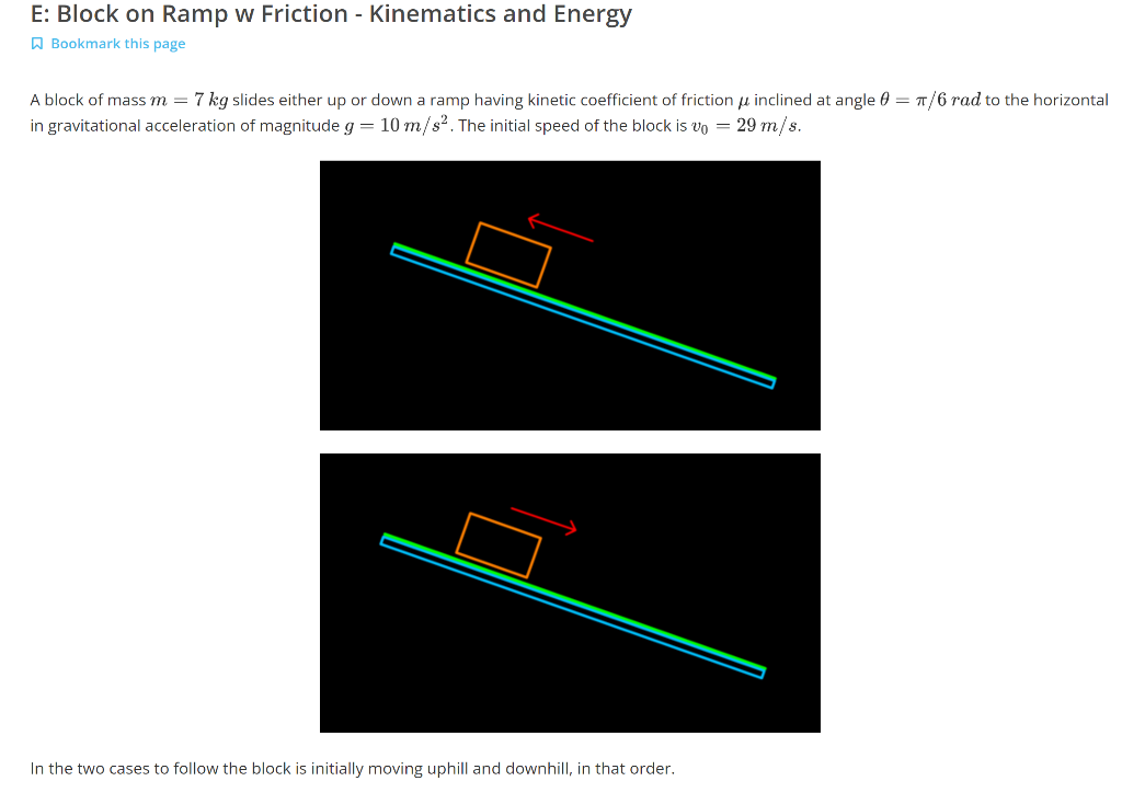 Solved E: Block on Ramp w Friction - Kinematics and Energy W | Chegg.com