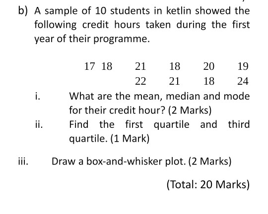 Solved b) A sample of 10 students in ketlin showed the | Chegg.com