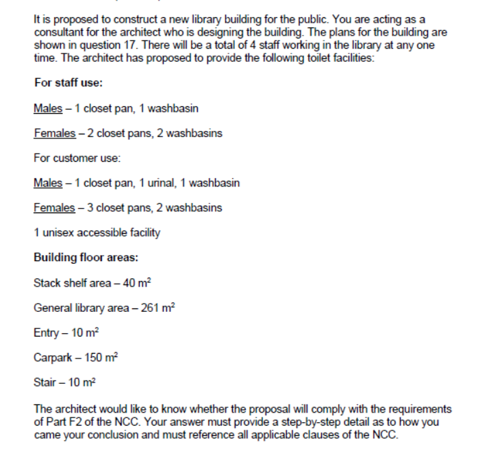 Solved It is proposed to construct a new library building | Chegg.com