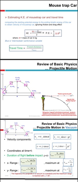 Mouse trap Car Estimating K.E. of mousetrap car and | Chegg.com