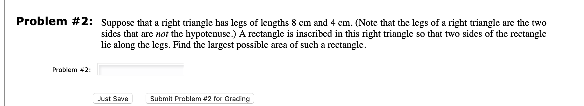 Solved Problem 2 Suppose That A Right Triangle Has Legs Of Chegg
